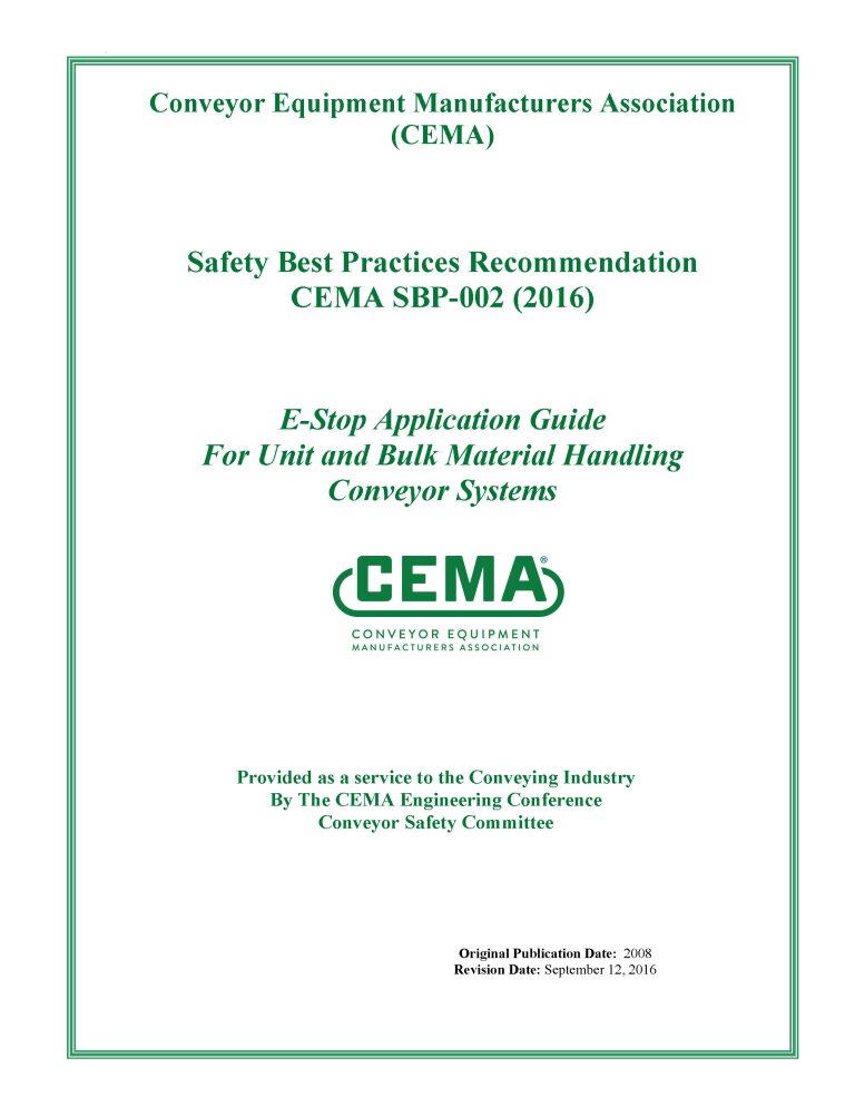 CEMA Safety Committee, PDF, SBP 002 E-Stop Application Guide – CEMASTORE